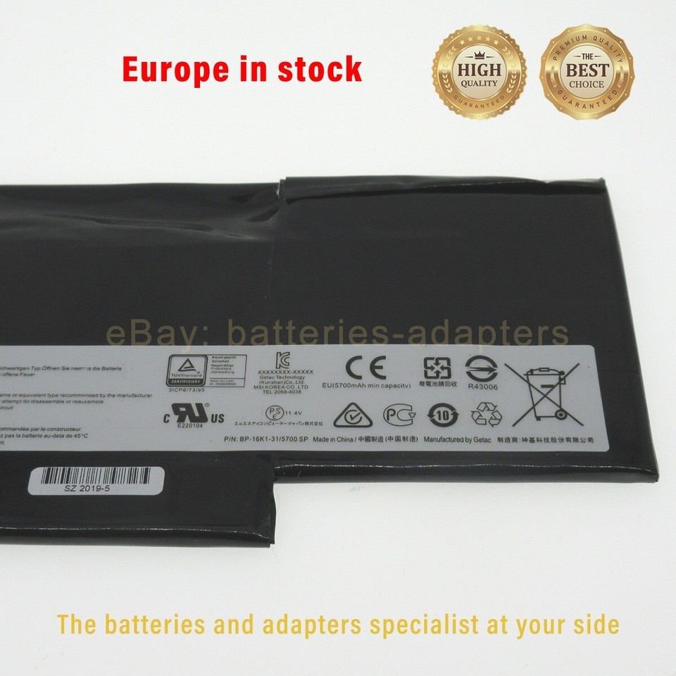 Original BTY-M6K MS-17B4 battery for MSI GF63 GF75 GF63 8RD GS63VR | eBay