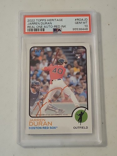 2022 Topps Heritage Jarren Duran Red Sox Rookie Real One Red Ink Auto ...