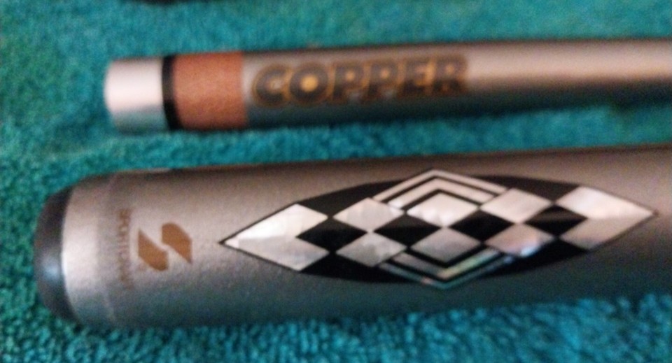 VINTAGE SPORTCRAFT TRIMAX COPPER POOL CUE WITH STRAPPED PADDED CASE | eBay