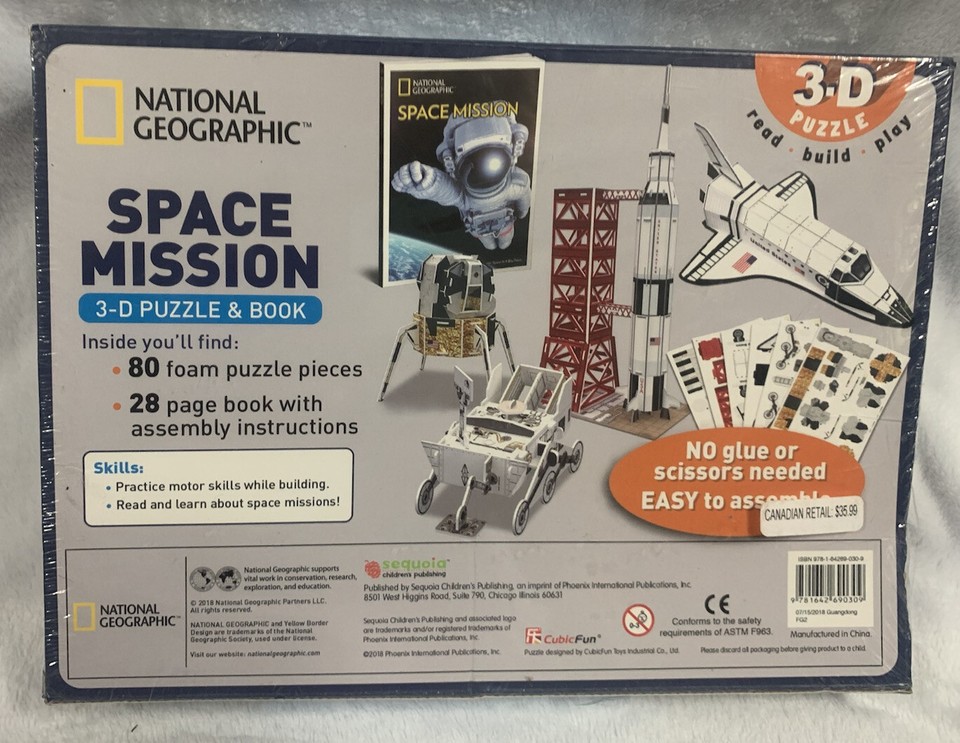 New Sealed National Geographic Space Mission 3D Puzzle And Book Set ...