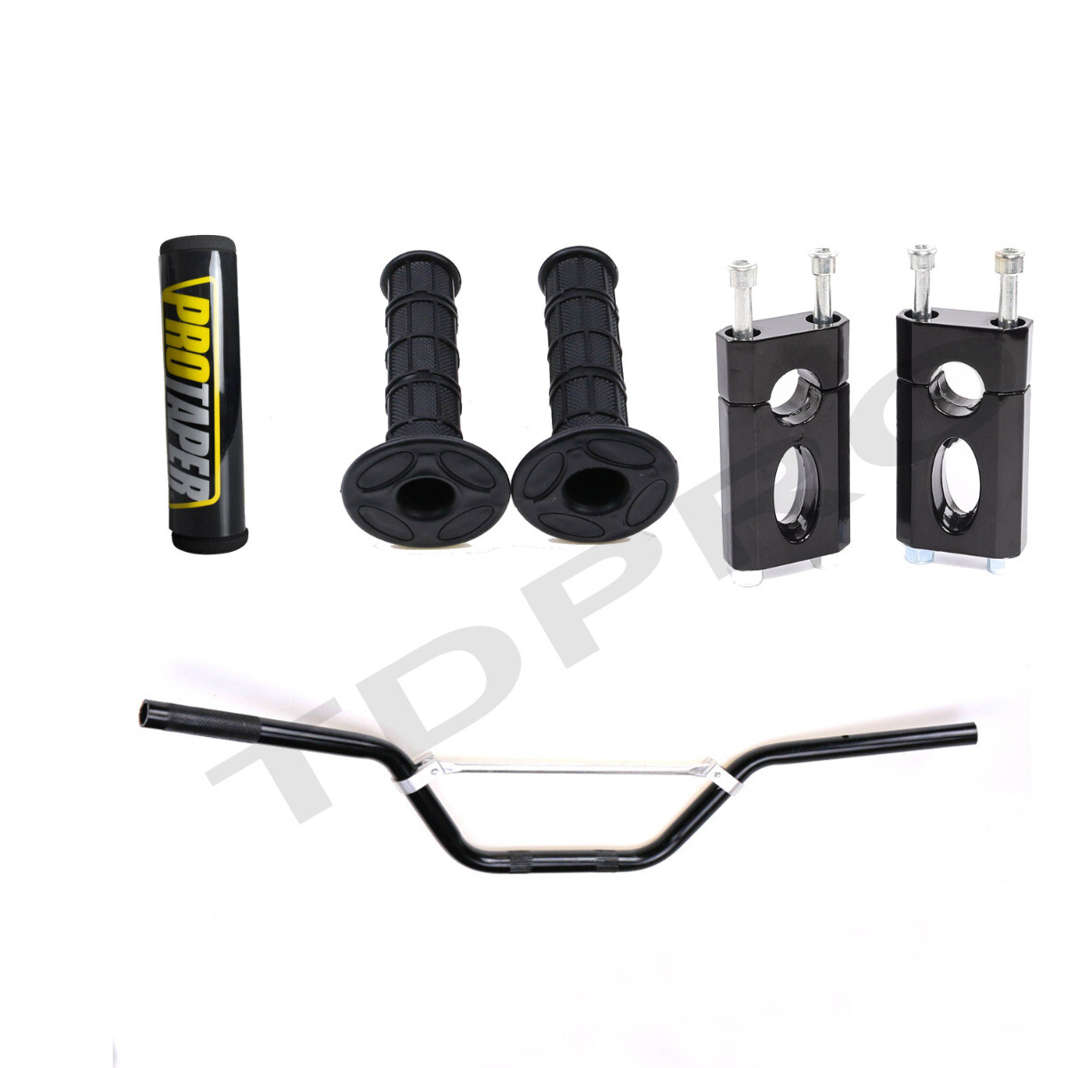 7/8" 22mm Black Handlebars Hand Grips Risers Pit Dirt Bike CRF70 50 ...