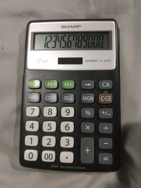 Sharp Elsimate EL-334M 10 Digit Calculator Twin Power Solar Desk | eBay