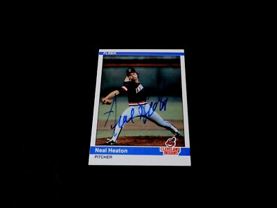 Neal Heaton Autographed 1984 Fleer Baseball Card #546 Cleveland Indians ...