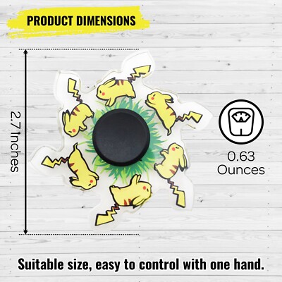 Anime Fidget Spinner Toy Fingertip Spin Stress Relief Hand Toys PIKACHU ...