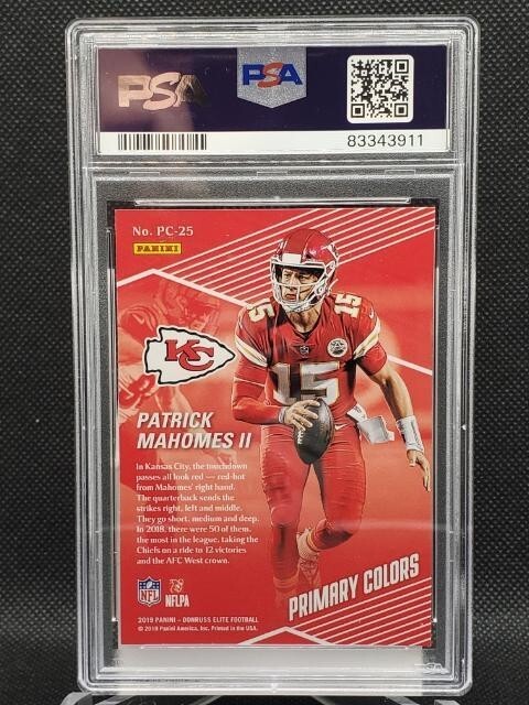 2019 Panini Donruss Elite Primary Colors Green #PC25 Patrick Mahomes II ...