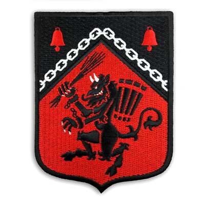 Krampus Rampant heraldic shield embroidered patch | Krampus | Krampus ...
