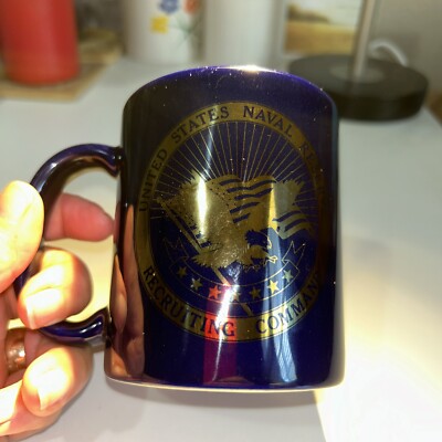 Naval Reserve Recruiting Command Cobalt Blue Gold Coffee Mug/Cup Made ...