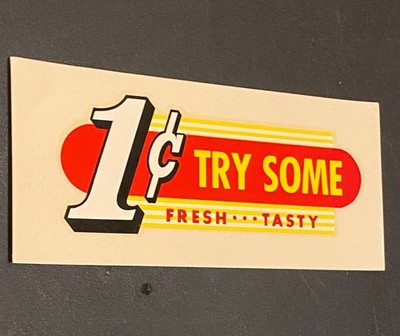 Northwestern 33 Try Some 1 Cent Waterslide Decal Candy Penut Gumball ...