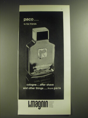 1974 Paco Rabanne Pour Homme Cologne Advertisement | eBay