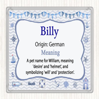 Billy Name Meaning Drinks Mat Coaster Nautical | eBay UK