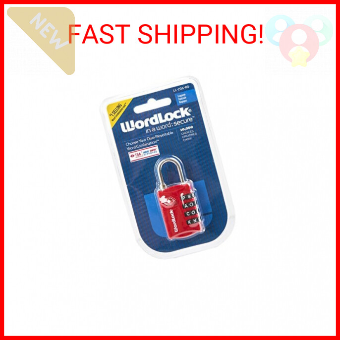 Wordlock LL-206-RD TSA Approved Combination Luggage Lock – 4 Dial, Red ...