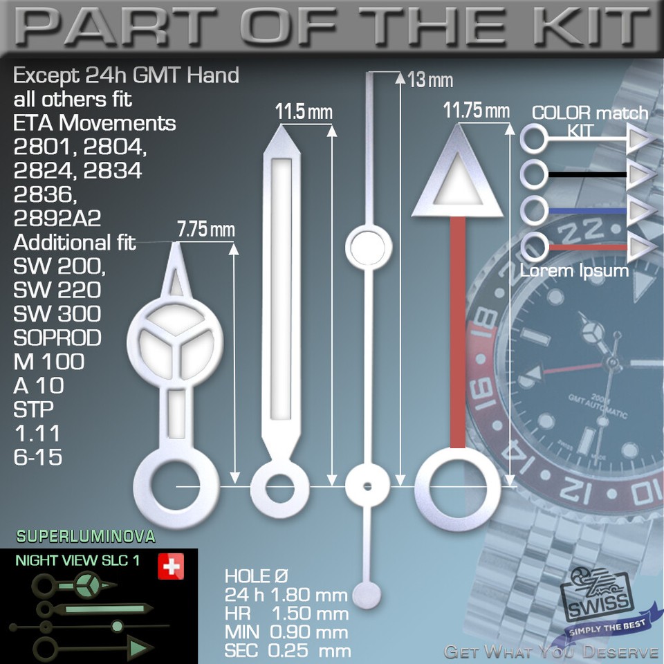DO IT YOUR SELF KIT SUBMARINE DIVE EXPLORER fit ETA-2893-2 GMT, SW 330 ...