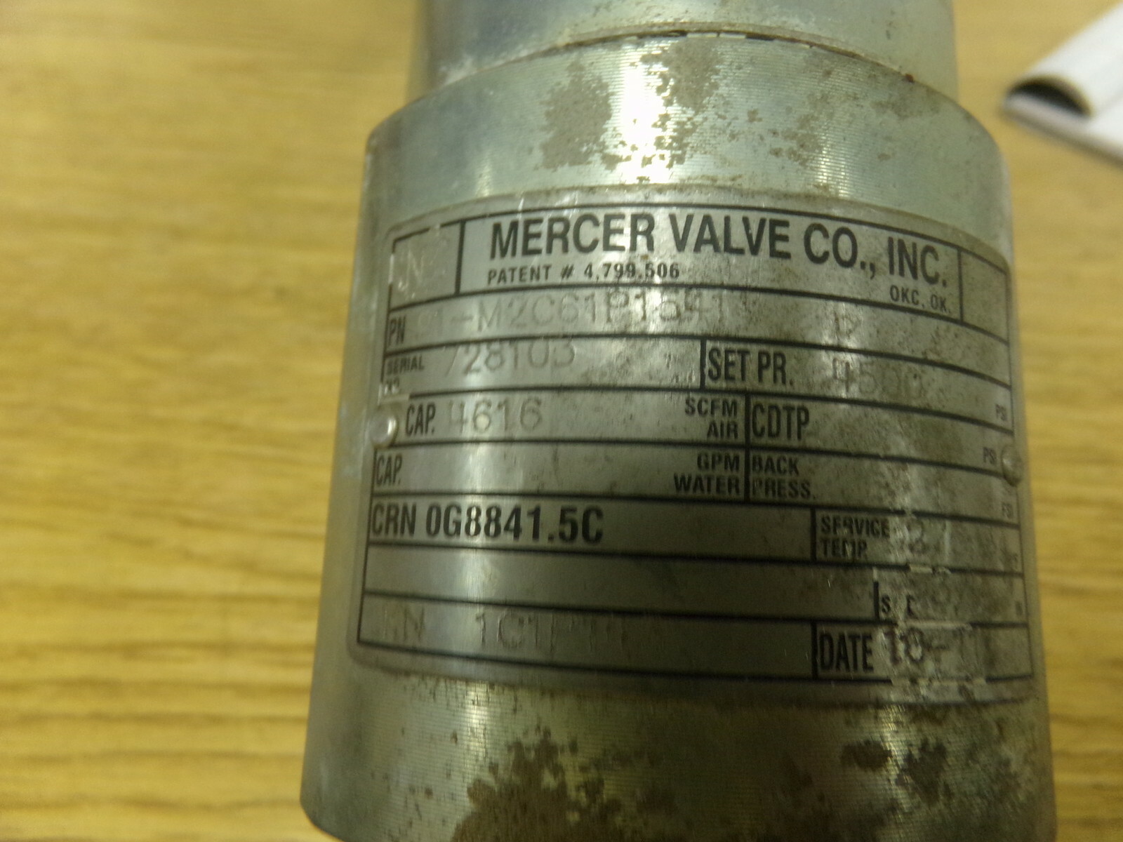 Mercer Valve 91-M2C61P1541 728103 4500 *FREE SHIPPING* | eBay