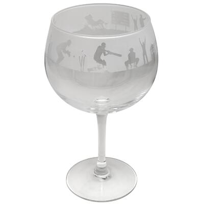 Gin Glass Decorated Cricket Copa Balloon Glassware Sport Sandblast Gift ...