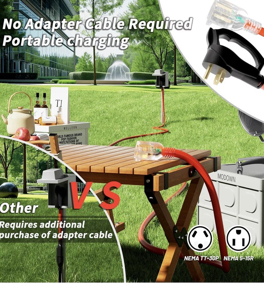 25 FT RV 30 Amp to 110 Adapter Extension Cord,12AWG 15Amp 125V 1875W | eBay