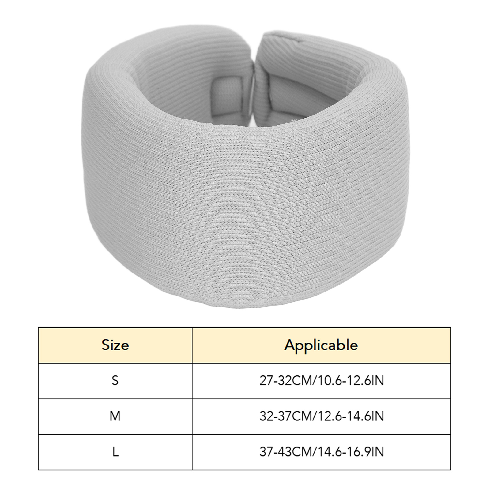 (L)Neck Brace Grey Nylon High Elastic Sponge Chin Curvature Design Neck ...