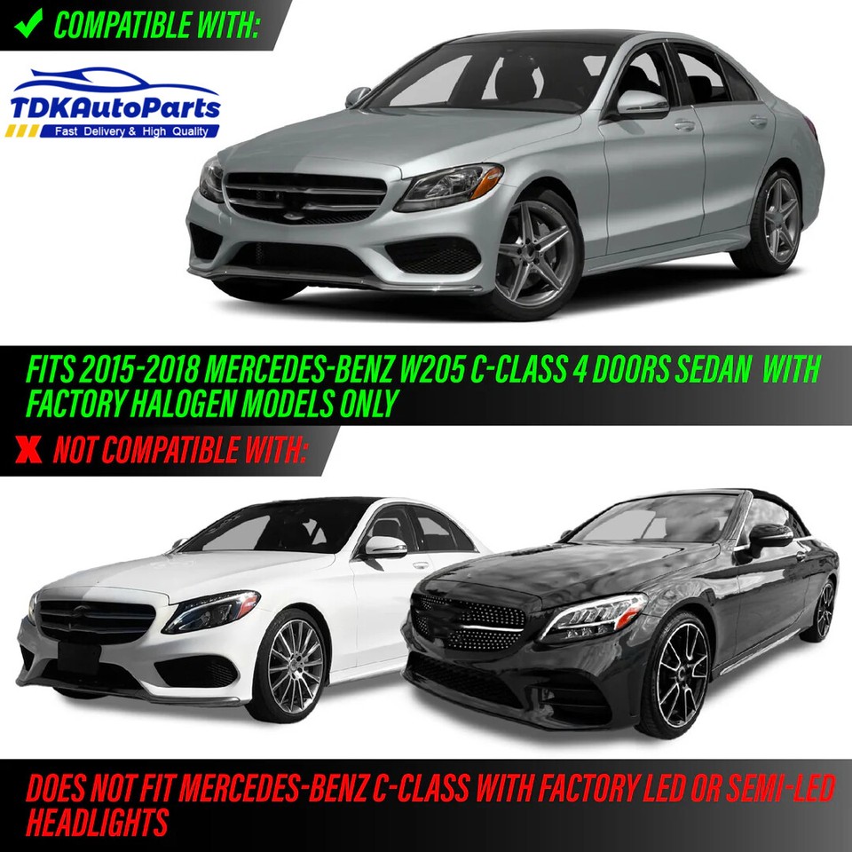 FOR 2015 2016 2017 2018 Mercedes C Class W205 C300 C63 RH Headlight ...