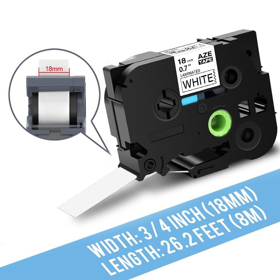 1PK Compatible for Brother PT-D800W 1810 White Label Tape Maker TZ TZe ...