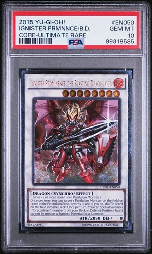 Yugioh Ignister Prominence Blasting Dracoslayer CORE-EN050 Ultimate PSA ...