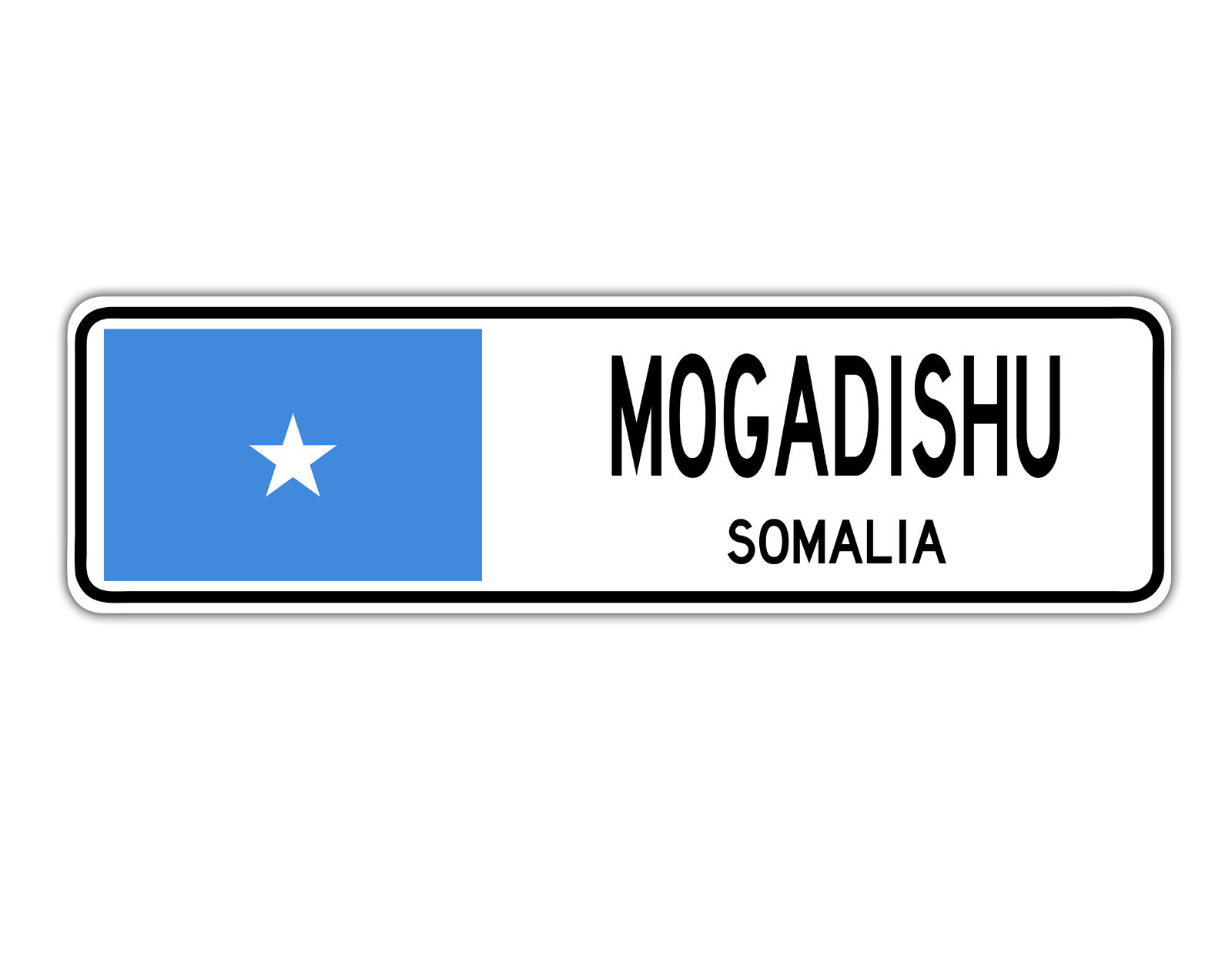 Mogadishu Somalia Street Somalia Flag City Country Wall Gift Aluminum ...