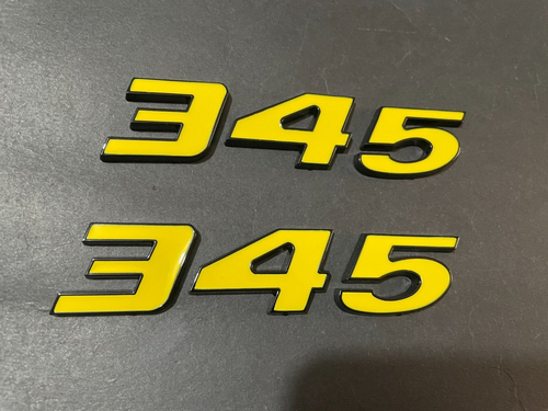 Gloss Black & Yellow 345 Emblem Badge Fit for Passenger & Driver Side ...