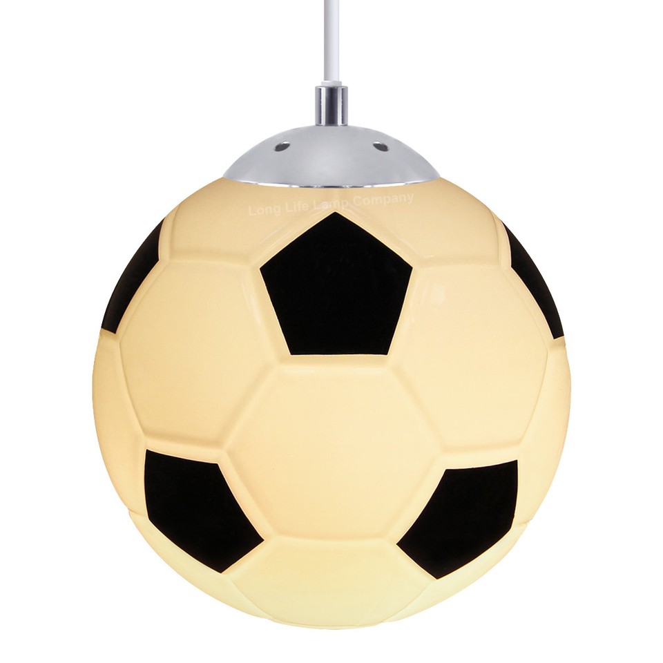Modern FOOTBALL Ceiling Pendant Hanging Light Shade Club Games Room ...