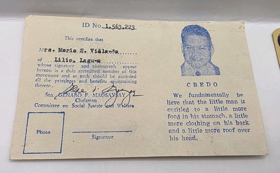 Philippines 1950s-1960s Vintage Political Identification Card.Lot Of 3 ...