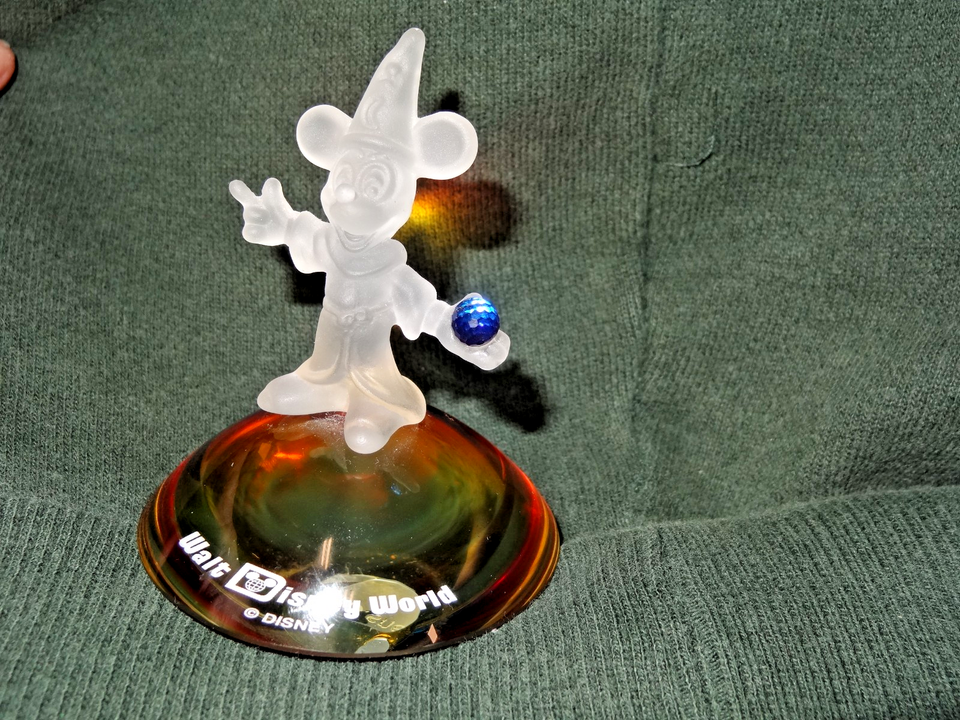 Frosted Mickey Mouse Sorcerer holding Crystal, Figure Walt Disney World ...