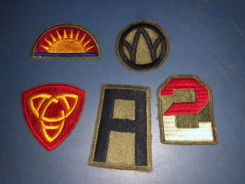 5 Different World War II US Army Units GREEN-BACK Patches | eBay