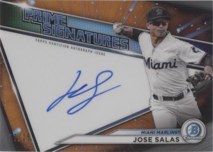 2021 Bowman Chrome - Prime Chrome Signatures Jose Salas #PCS-JS Orange ...