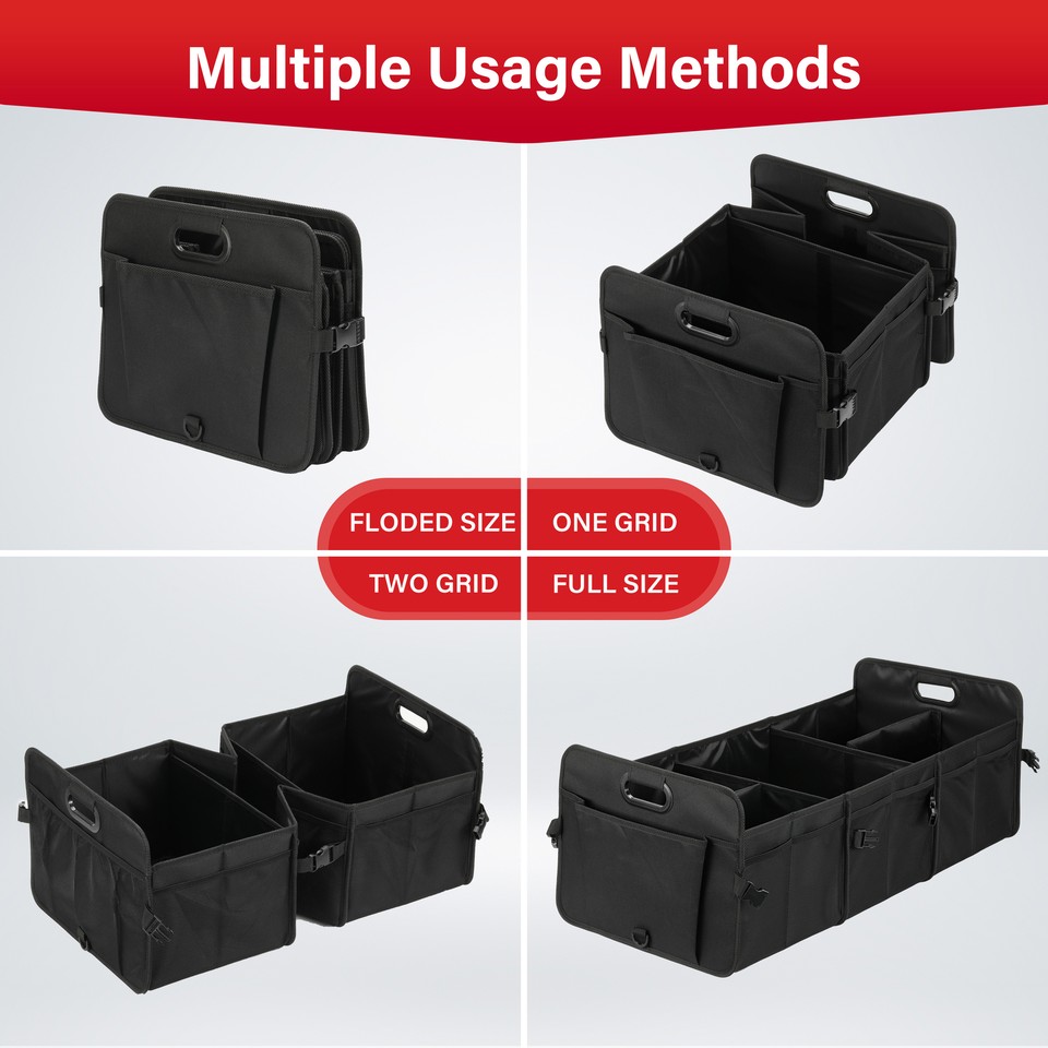 Car Trunk Organizer Multi Compartments Collapsible Trunk Storage ...