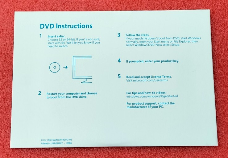 Windows 10 Pro 64bit English Full version Factory sealed DVD & license ...