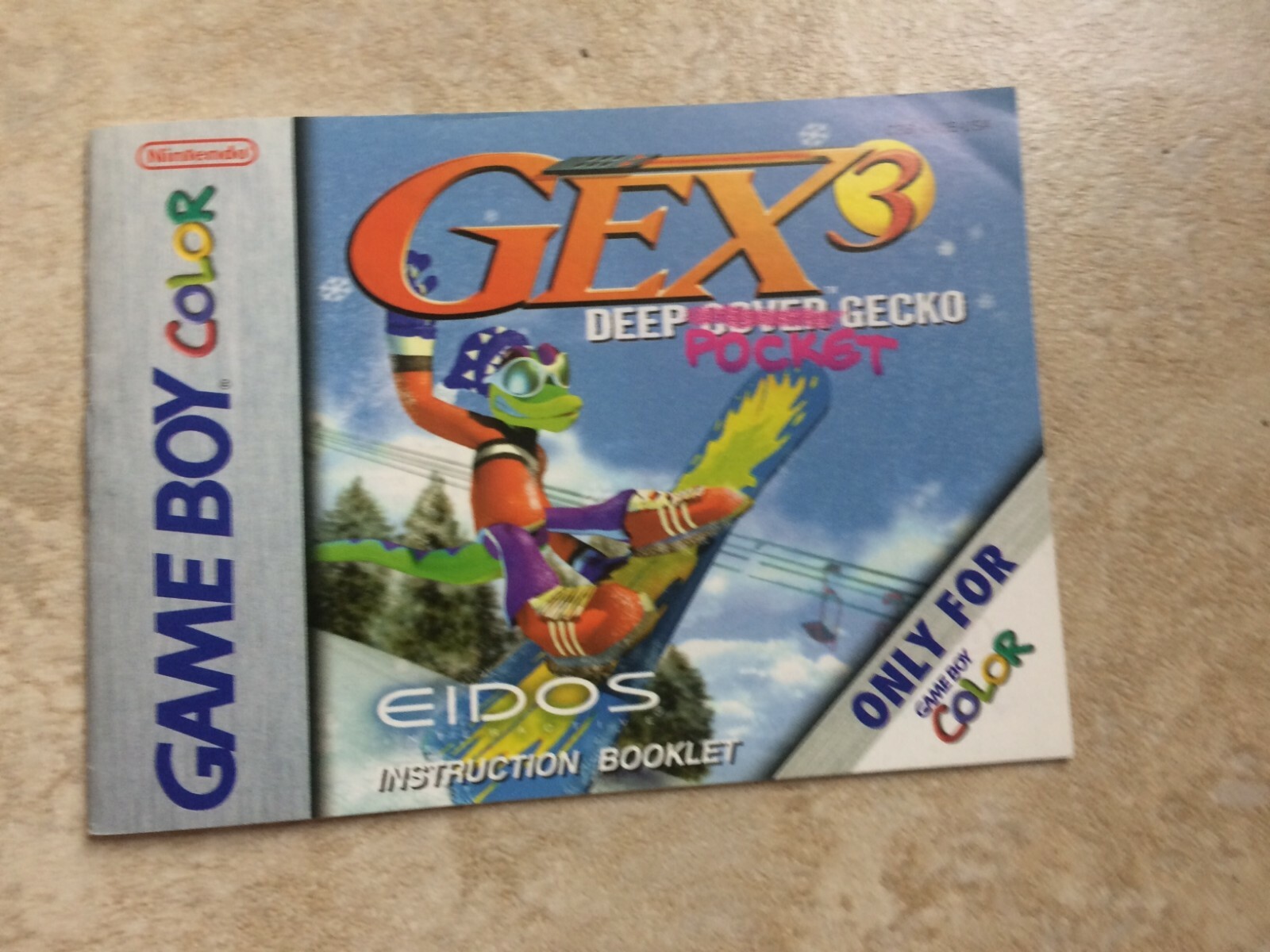 Gex 3 Deep Pocket Gecko Manual Nintendo Gameboy Color GBC Game Boy ...