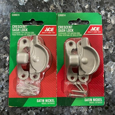 Ace Crescent Sash Lock Satin Nickel Finish 5368014 Lot of 2 - NEW | eBay