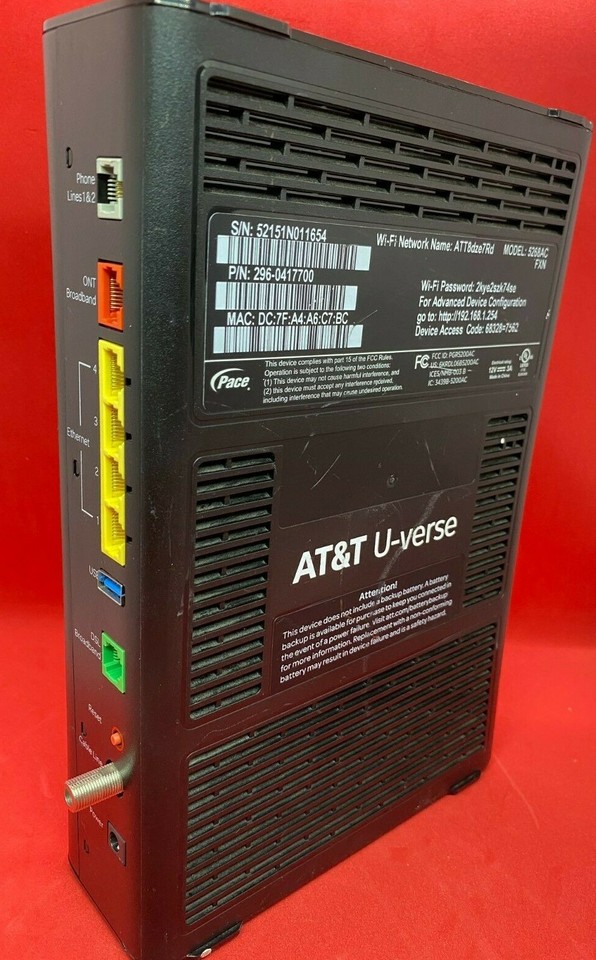 AT& T U-Verse Pace 5268AC Gateway Internet Wireless Modem Router | eBay