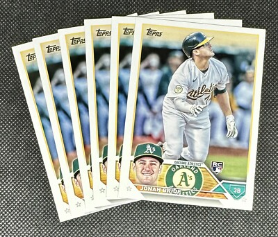 (6) 2023 Topps Baseball Series 1 RC Jonah Bride - Oakland Athletics #95 ...