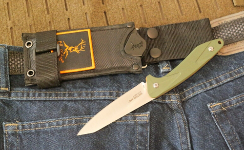9" Fixed Blade Knife Horizontal Carry Hinterland Full Tang Green ...