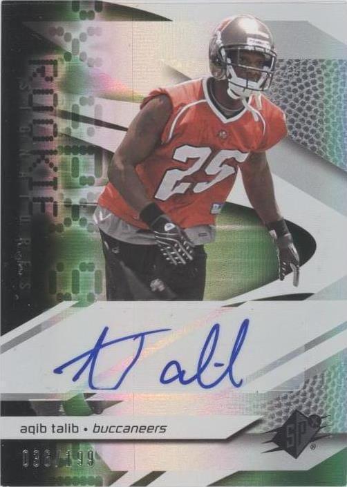 2008 SPx - Rookie Signatures Aqib Talib #191 Green /199 (AU, RC) for ...