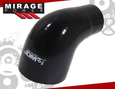 2.75" To 2" 90 Degree Elbow Bend Reducer Blk Red Silicone Coupler Turbo ...