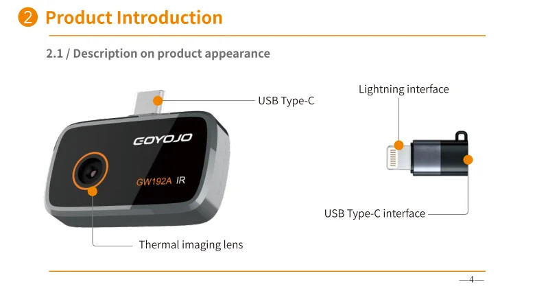 Thermal Imaging Camera For Android IPhone 192x192 IR Resolution 25Hz ...