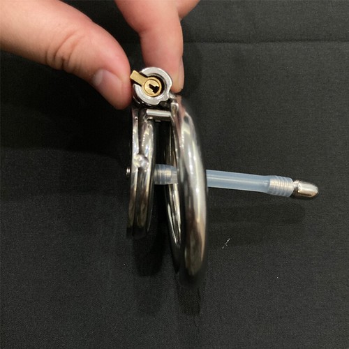 Stainless Steel Chastity Belt Male Lockdown Cage dilatorl Tube Spiked ...