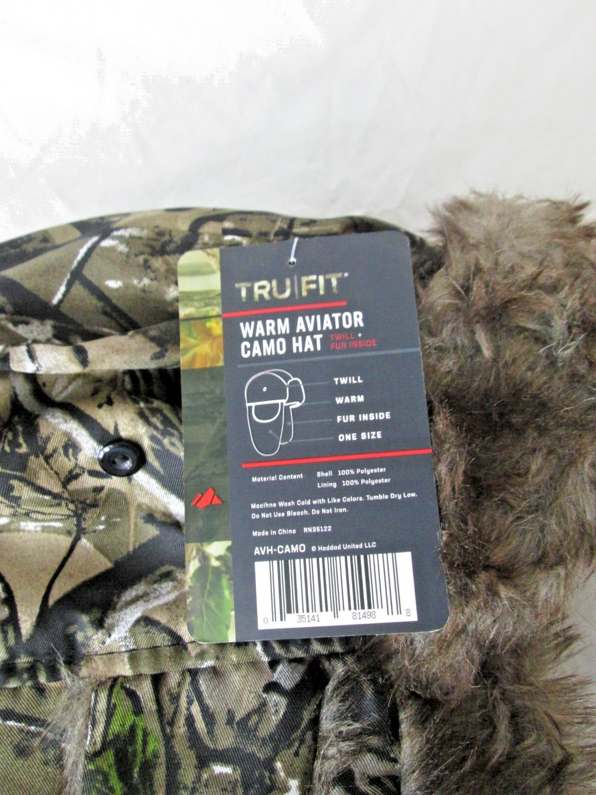 Woodland Realtree Camouflage Aviator Trapper Winter Hat Lined Cap Tru ...