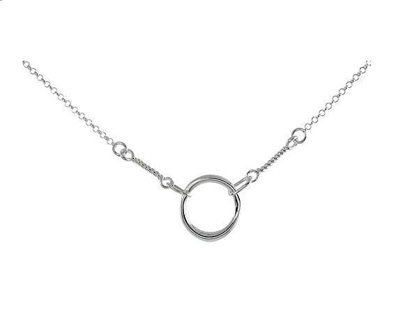 925 Sterling Silver Italy Circle of Life Fancy Necklace Link Chain 16 ...