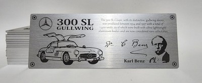 1/8 Mercedes Benz 300 SL Gullwing Metal Name Plate Plaque for Agora Ixo ...