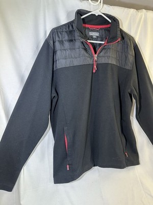 Eddie Bauer Mens L/G Pullover Outdoor Jacket 1/4 Zip Black Red ...