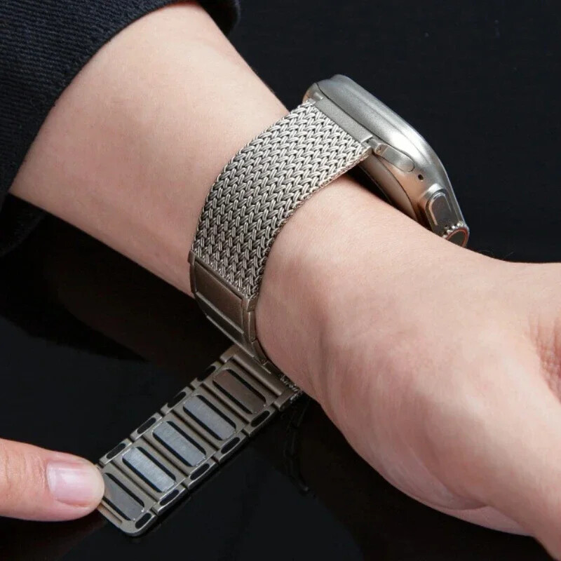 Stainless Steel Magnetic Loop Strap For Apple Watch Ultra 2 9 8 7 6 5 ...