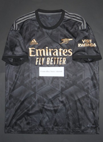 2022-2023 Authentic Arsenal Adidas Black Aeroready Away Jersey Shirt ...