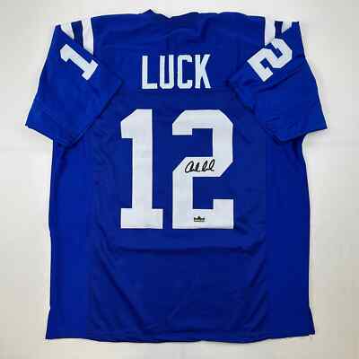 Facsimile Autographed Andrew Luck Indianapolis Blue Reprint Jersey Size ...