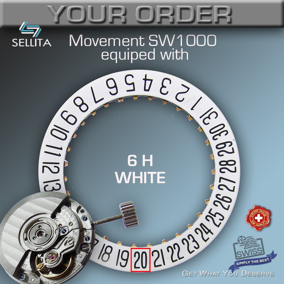 MOVEMENT AUTOMATIC SELLITA SW1000-1, TOP GRADE, COSC qualified Ø 20 mm ...