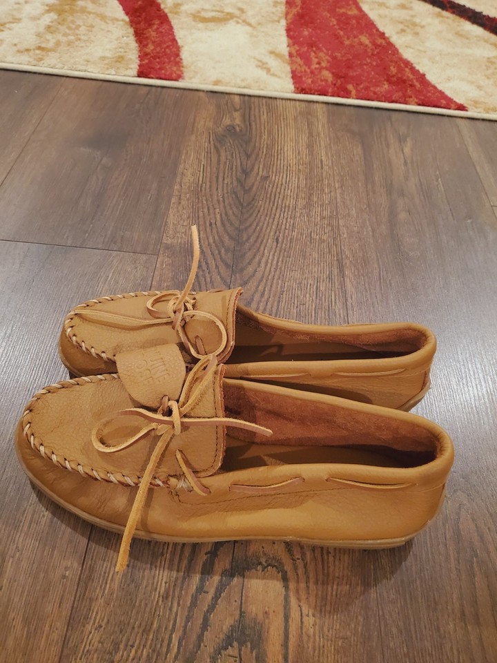 nerw Minnetonka Genuine Moose Moccasin Shoes Mens Size 11 Brown Leather ...